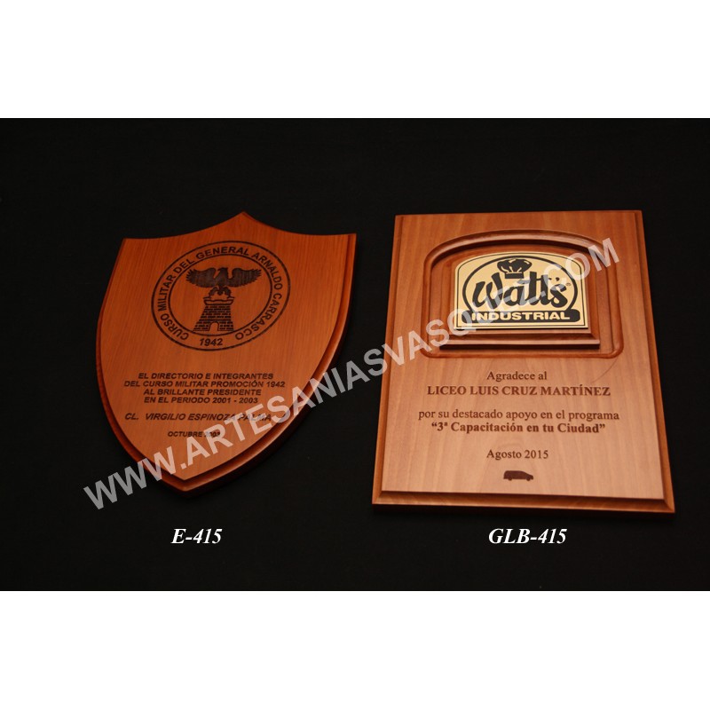 GALVANO ESCUDO Y GALVANO LASERABLE BRONCE